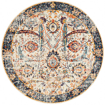 Network Rugs Ivory & Round Art Moderne D'Or Rug | Temple & Webster