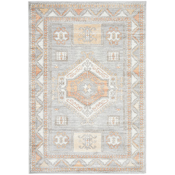 Network Rugs Grey & Peach Vintage Look Isabelle Aztec Rug | Temple ...