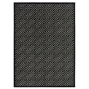 Network Rugs Black Geometric Power-Loomed Textured Rug | Temple & Webster