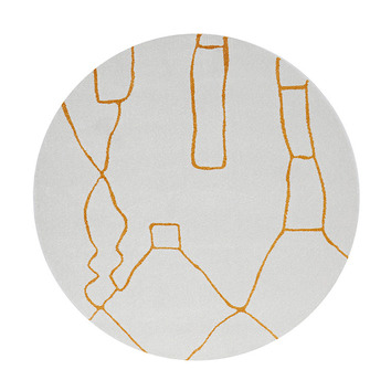 Network Rugs Gold Abigail Abstract Round Rug | Temple & Webster