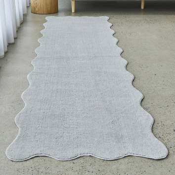 Network Rugs Silver Elsie Wavy Edge Machine Washable Runner | Temple ...