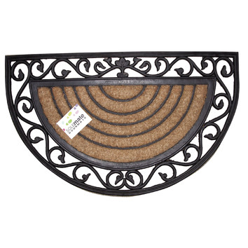 WelcomeWeave 45cm Rubber and Coir Half Moon Door Mat | Temple & Webster