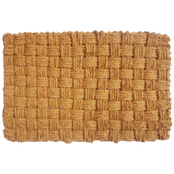 WelcomeWeave Kenny 90cm Basket Weave Coir Rope Doormat | Temple & Webster
