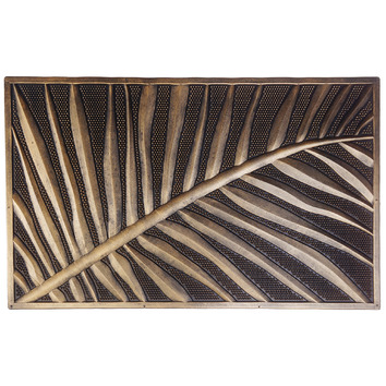 WelcomeWeave Copper Fern Rubber Doormat | Temple & Webster