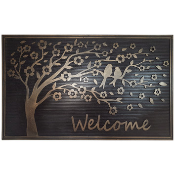 WelcomeWeave Copper Welcome Tree Rubber Doormat | Temple & Webster