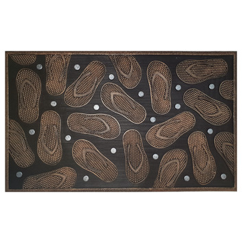 WelcomeWeave Copper Thongs Rubber Doormat | Temple & Webster
