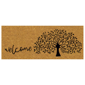 WelcomeWeave Welcome Tree of Life PVC Backed Coconut Coir Doormat ...