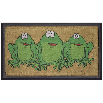 WelcomeWeave Frogs Rubber with Coir Doormat | Temple & Webster