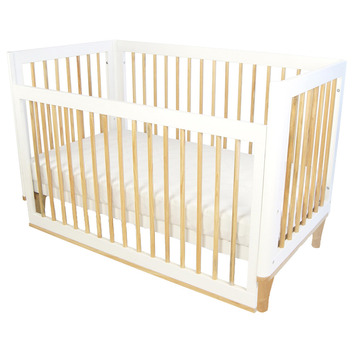 Babyhood Riya Cot White and Beech | Temple & Webster