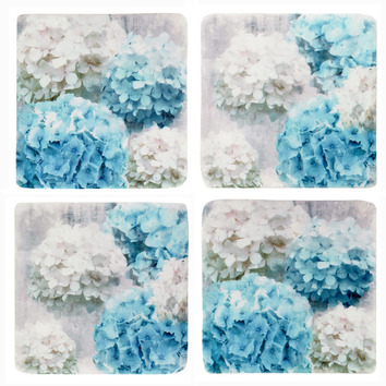 SageLane 4 Piece Hydrangea Coaster Set | Temple & Webster