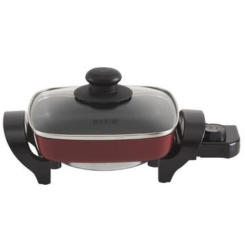 Maxim Red & Black 20cm Aluminium Electric Fry Pan | Temple & Webster
