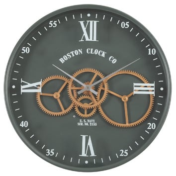 TemporalLiving&Decor 40cm Boston Metal Wall Clock | Temple & Webster