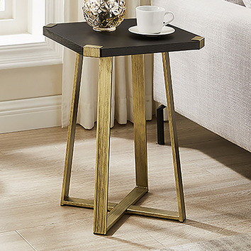 Monument Furniture Black & Gold Athena Side Table | Temple & Webster
