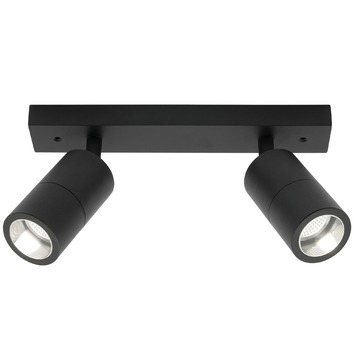 ExtravagantLighting Stockholm Black Aluminium 2-Light Rail Spotlight ...