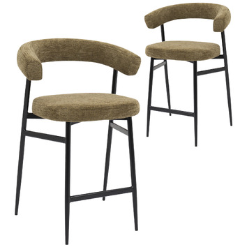 65cm Livia Upholstered Bar Stools | Temple & Webster