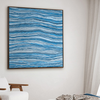 Alcove Studio Dhaagun Blue Canvas Wall Art | Temple & Webster