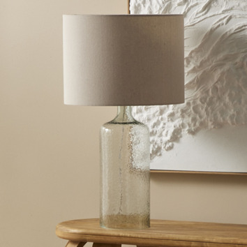 Machias Glass & Linen Table Lamp | Temple & Webster