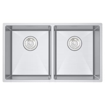 Melotte 770mm Double Stainless Steel Kitchen Sink | Temple & Webster