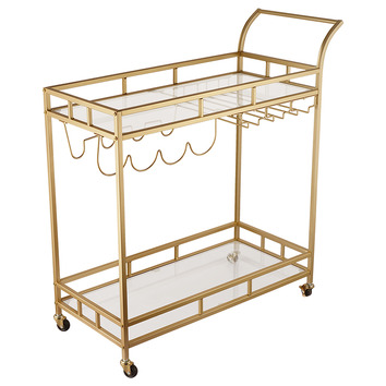 Expert Homewares Caledon 2 Tier Steel Bar Cart | Temple & Webster