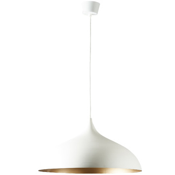 White Wide MacMillan Metal Pendant Light | Temple & Webster