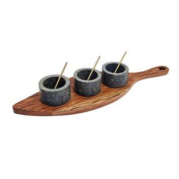 7 Piece Terra Condiment with Serving Board Set | Temple & Webster