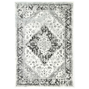 Lifestyle Floors Grey & White Delicate Traditional Rug | Temple & Webster