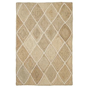 Natural Artisan Diamond Weave Contemporary Jute Rug | Temple & Webster
