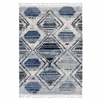 Lifestyle Floors Blue Myk Diamond Rug | Temple & Webster