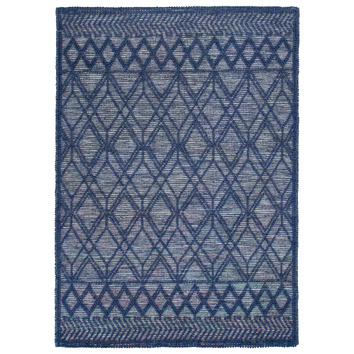 Lifestyle Floors Blue Geometric Flat Weave Wool-Blend Rug | Temple ...