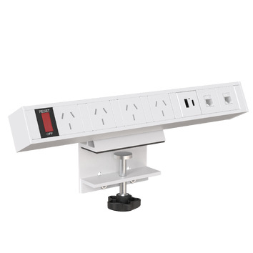 Office Fleet Black Clamp Power Board | Temple & Webster
