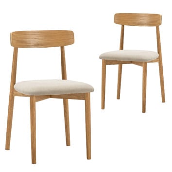 Continental Designs Finn American Oak Wood Dining Chairs Temple And Webster