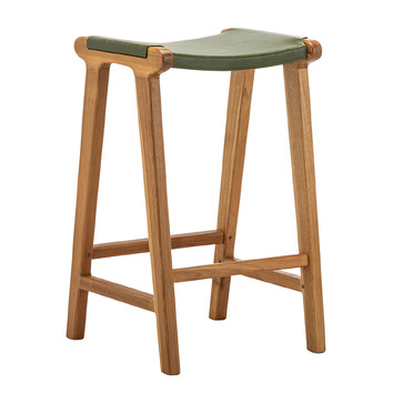 67cm Soraya Flat Leather Bar Stool | Temple & Webster