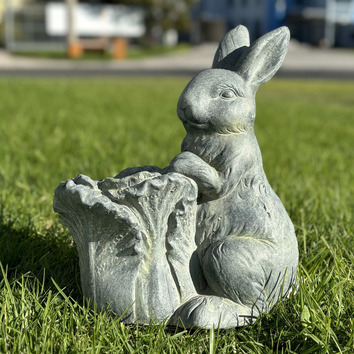 Cast Iron Outdoor Finch Rabbit Planter | Temple & Webster