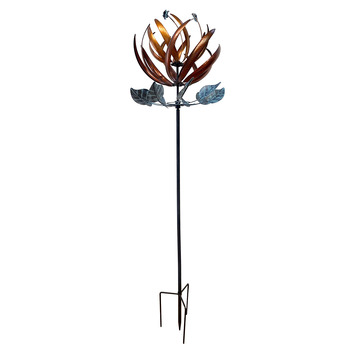 Cast Iron Outdoor Itzel Lotus Wind Spinner | Temple & Webster