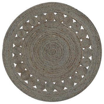 Atlas Flooring Dot Hand-Loomed Cotton Round Rug | Temple & Webster