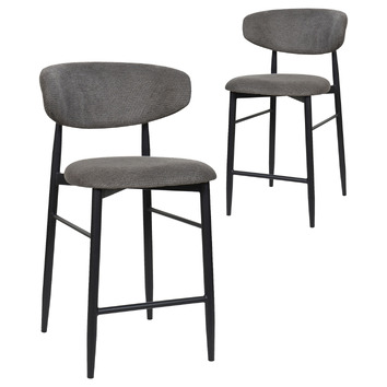 65cm Jozefo Chenille Bar Stools | Temple & Webster