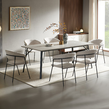 6 Seater Dorian Rectangular Dining Table & Chair Set | Temple & Webster