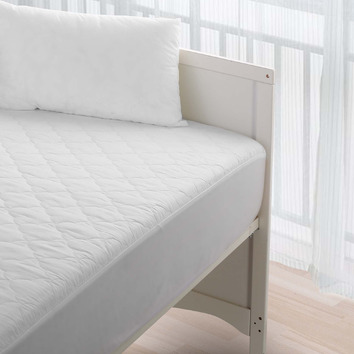 White Organic Cotton Cot Mattress Protector | Temple & Webster