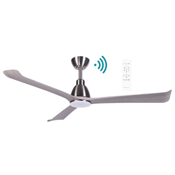 Martec Polo 132cm Nickel & Driftwood DC Smart Ceiling Fan with LED ...