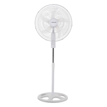 Heller Heller 50W White Oscillating Pedestal Fan with Round Base ...