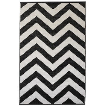 Home & Lifestyle Laguna Black and White Rug | Temple & Webster
