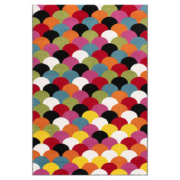 Lotus Rugs Multi-Coloured Scale Nebula Power-Loomed Rug | Temple & Webster