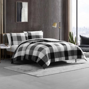Kenneth Cole Prospect Plaid Cotton Quilt Cover Set | Temple & Webster