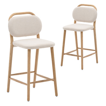 66cm Aurelia Chenille Bar Stools | Temple & Webster