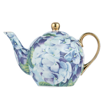 Ashdene Blue Hydrangea Bold Blooms 600ml Teapot | Temple & Webster