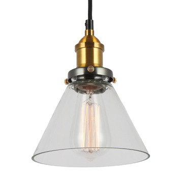 Observatory Lighting Clear Glass Funnel Filament Pendant Light | Temple ...