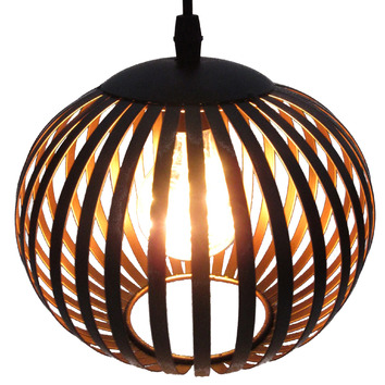 New Life Lighting 18.5cm Black Round LED Hanging Lantern | Temple & Webster