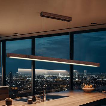 BraxtonHome Galej Walnut Wood LED Pendant Light | Temple & Webster