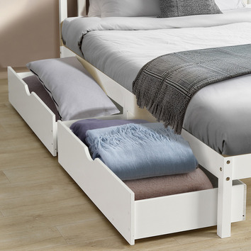BraxtonHome Hamilton Pine Wood Underbed Storage Drawers | Temple & Webster