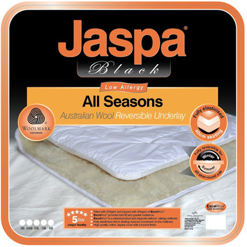 Jaspa Black Australian Wool All Seasons Reversible Underlay | Temple & Webster